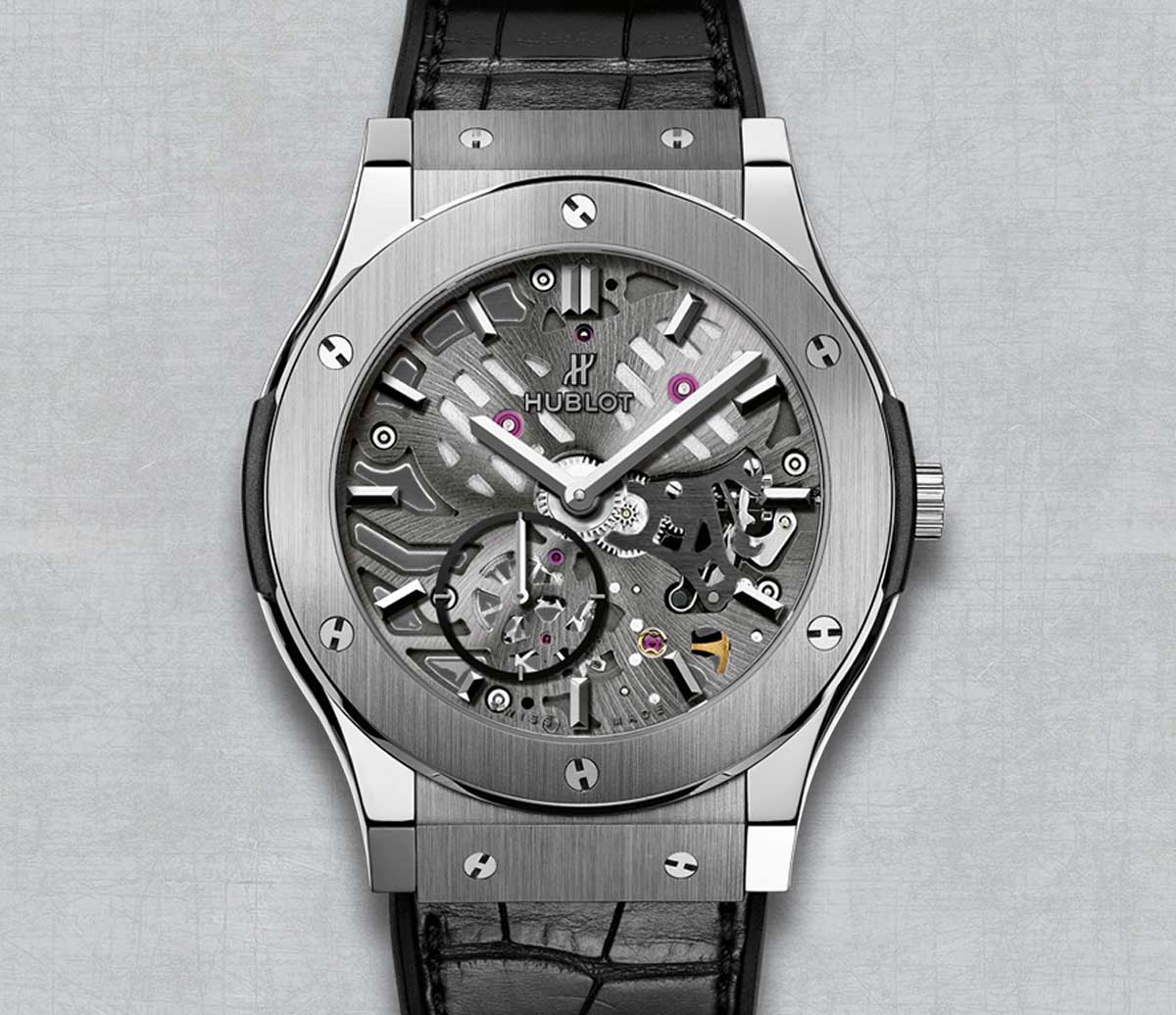 HUBLOT CLASSIC FUSION TITANIUM SKELETON WATCH 45MM | ROX MAGAZINE